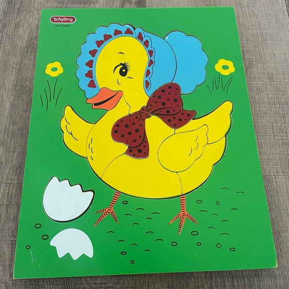 Schylling | Toys | Vintage Schylling Chic Chick Wood Puzzle | Poshmark